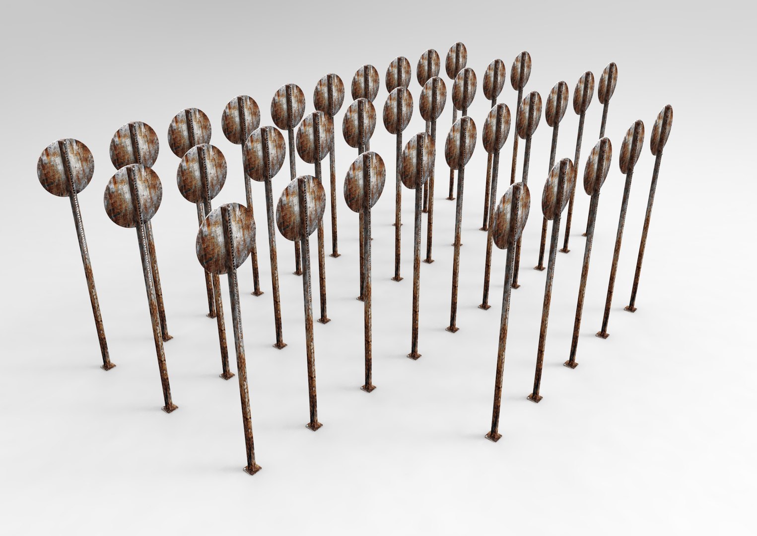 Traffic Signs Red Rust 35 Pieces 3D model - TurboSquid 1734073