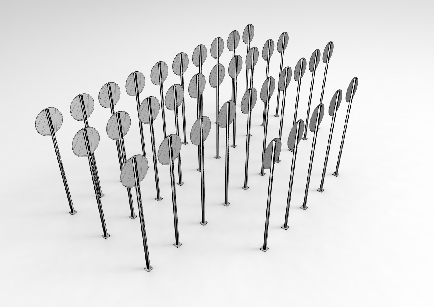 Traffic Signs Red Rust 35 Pieces 3D model - TurboSquid 1734073