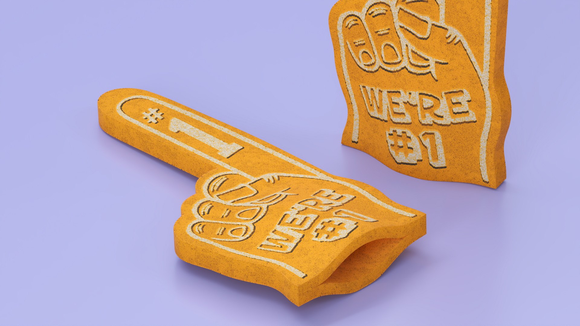 3D Foam Hand Yellow - TurboSquid 2277724