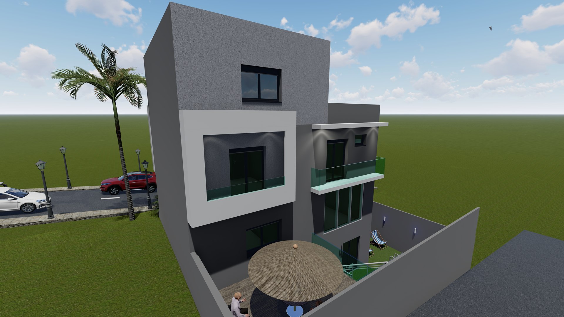 Modern house exterior design 3D model - TurboSquid 1763258