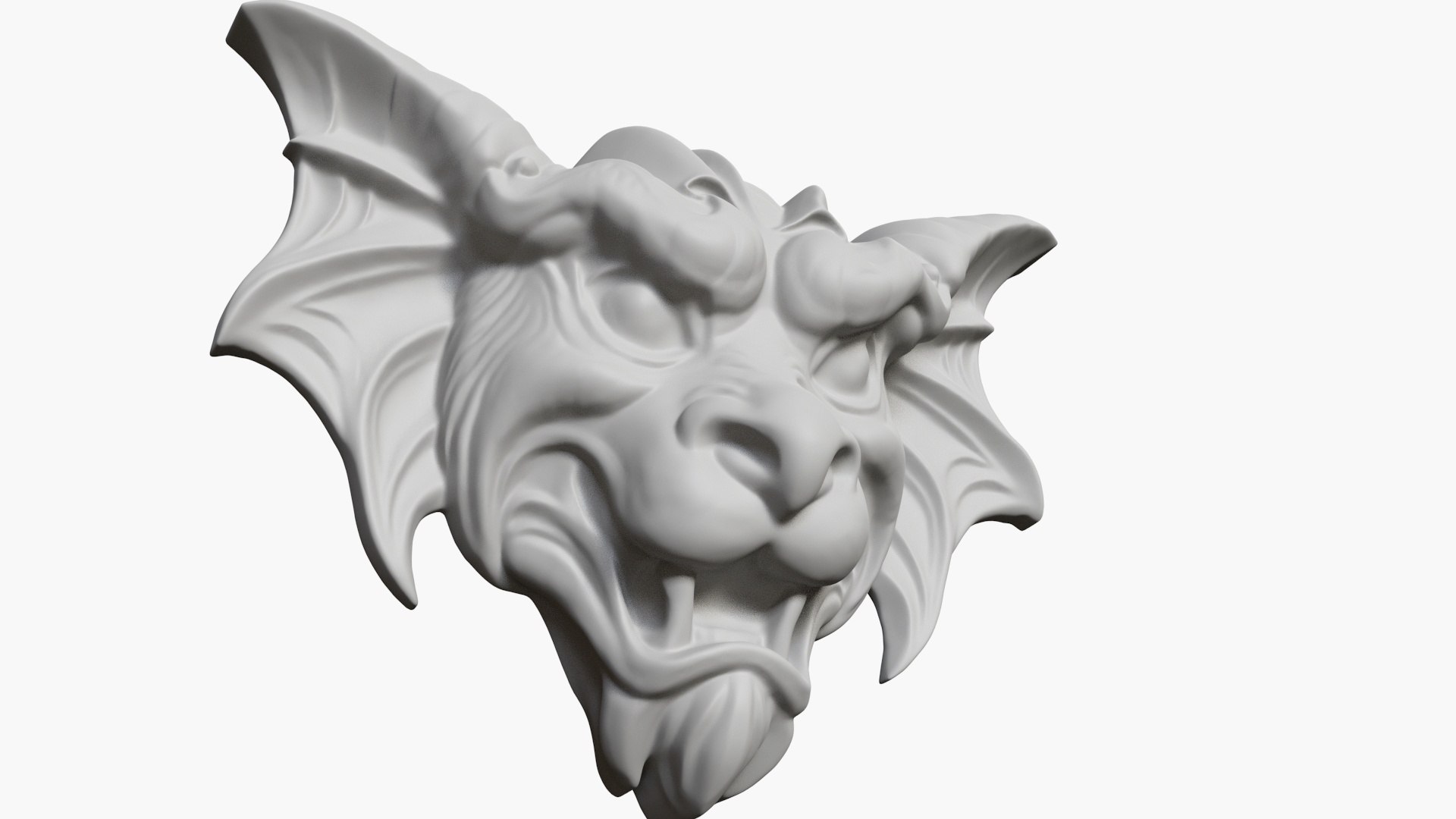 Gargoyle Head Relief 5 3D Model - TurboSquid 2289090