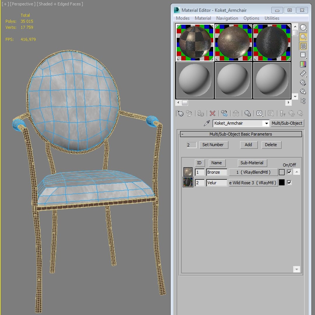 3d model koket enchanted dining chair