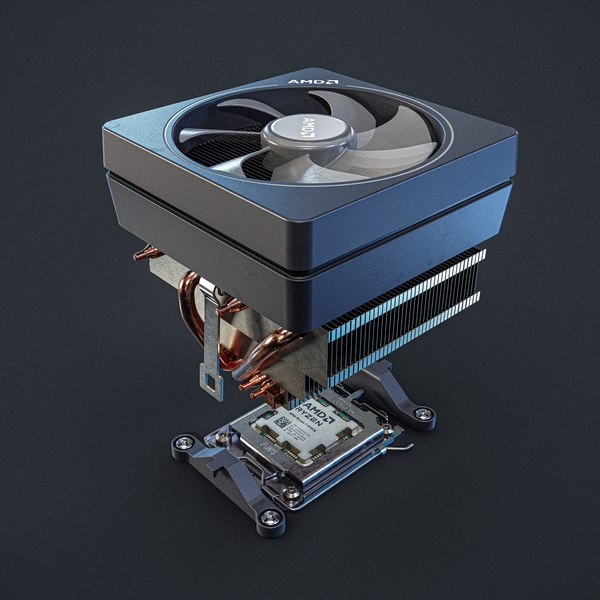 modelo 3d CPU realista - Zócalo AM5 y disipador - Game Ready - 4K ...