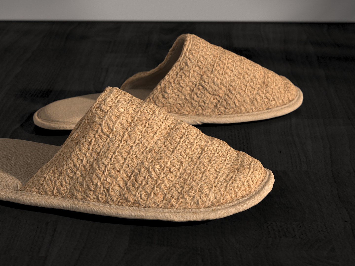 Linen And Jute Slippers 3D Model - TurboSquid 2152360