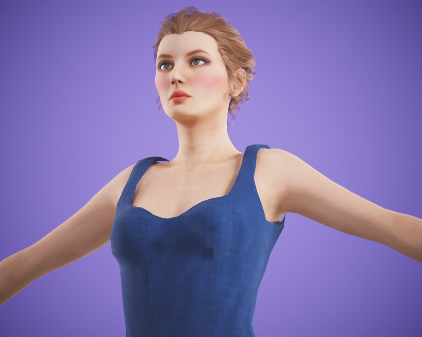 Free 3D Cartoon Game Rigged Girl - TurboSquid 2202545