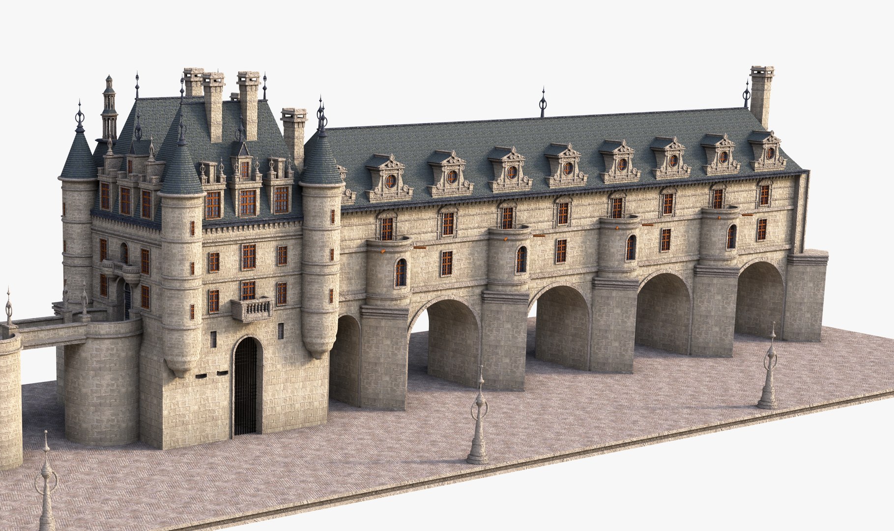 Chateau De Chenonceau Castle 3D Model - TurboSquid 2203196