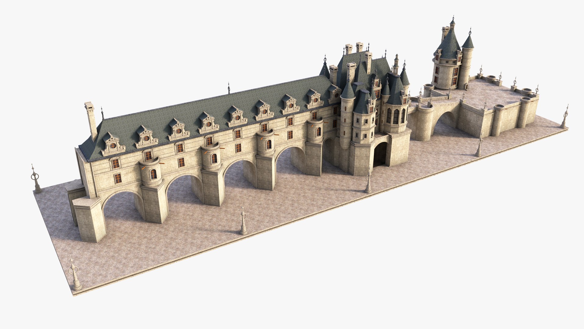 Chateau De Chenonceau Castle 3D Model - TurboSquid 2203196