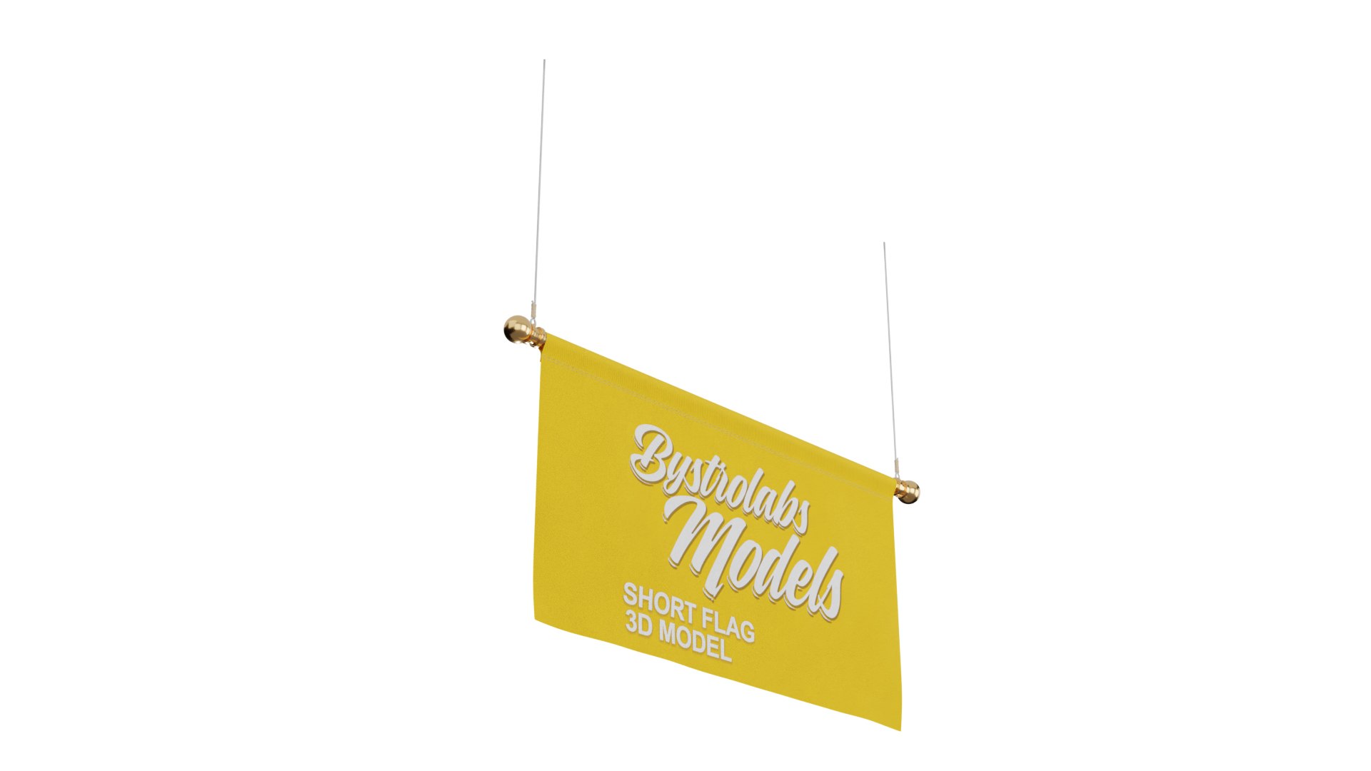 Short Yellow Flag 3D - TurboSquid 2216859