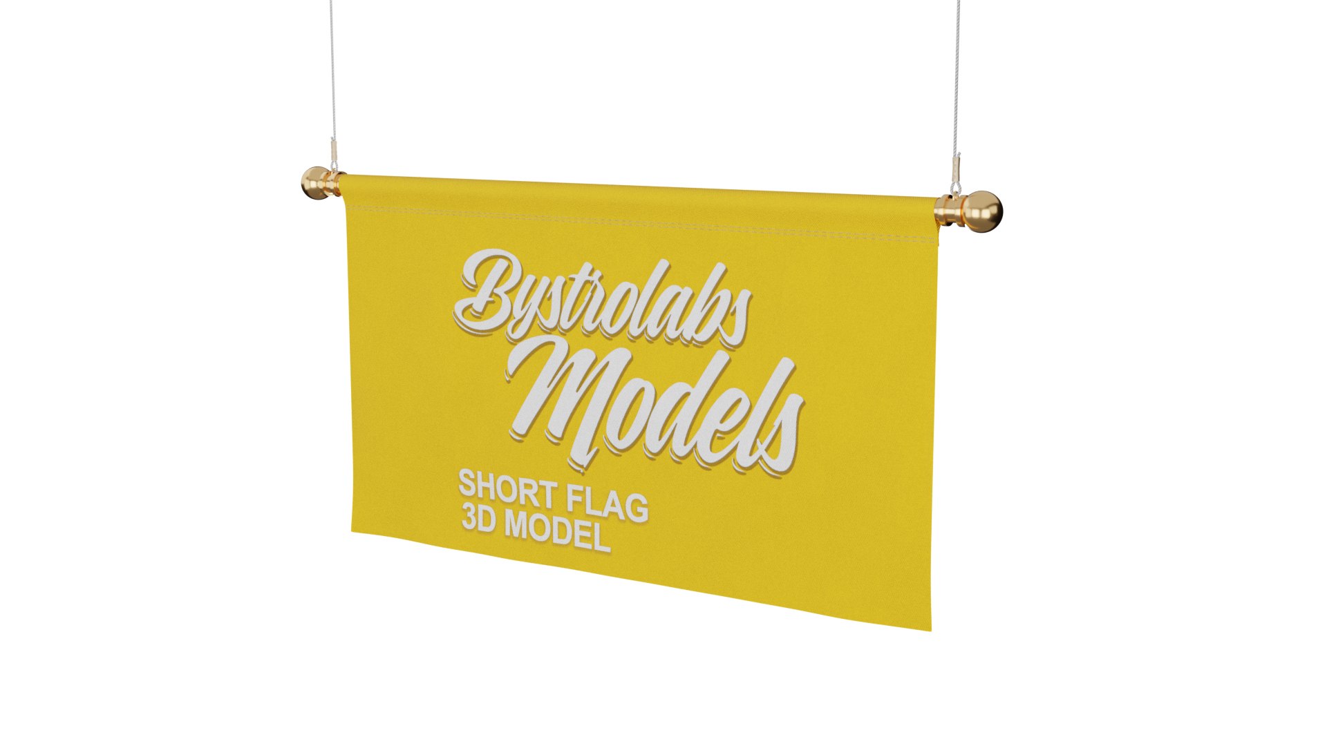 Short Yellow Flag 3D - TurboSquid 2216859