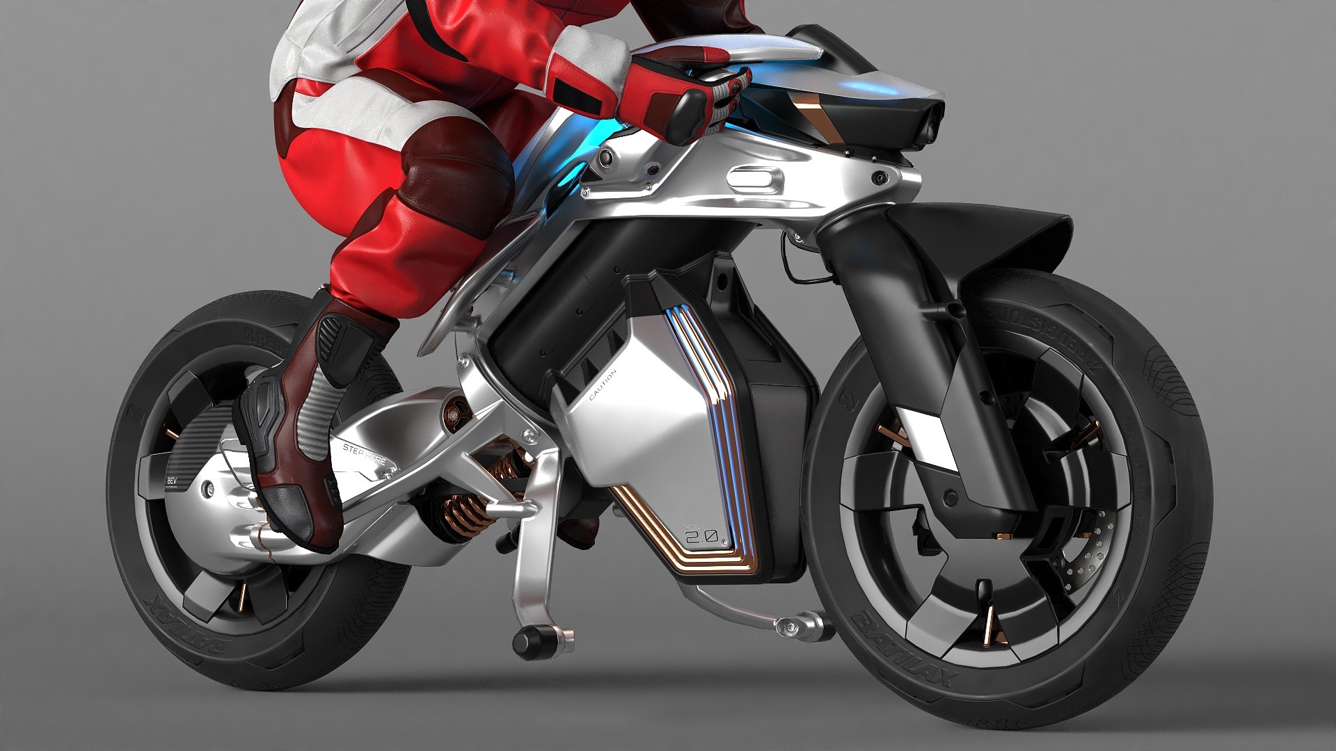 3D Yamaha MOTOROiD 2 Motorcycle With Biker - TurboSquid 2368257
