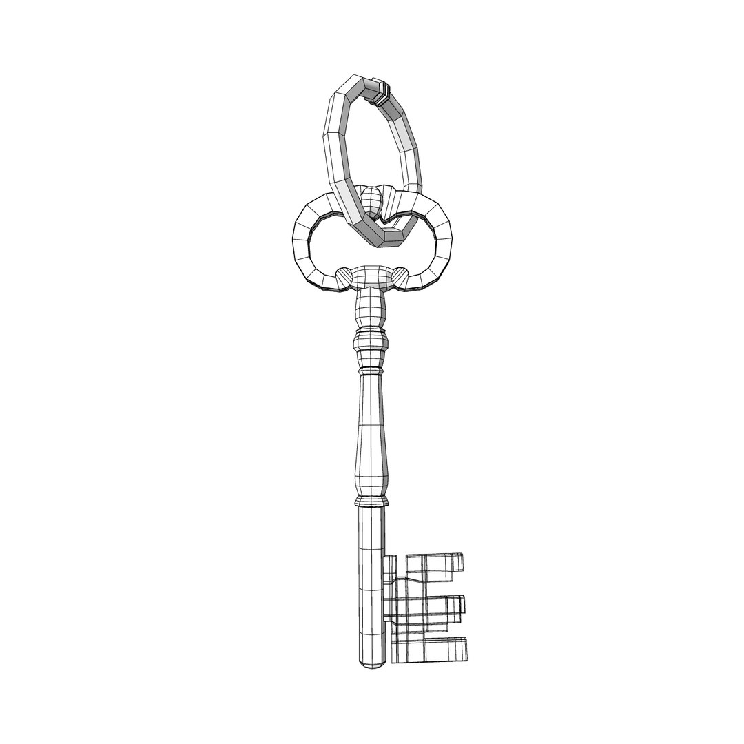 3d Ancient Old Luxury Key Model