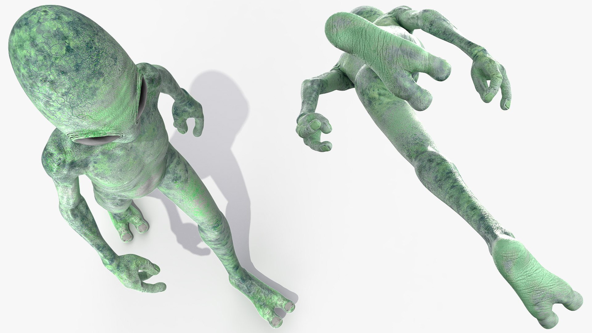3D Green Alien Walking Pose Model - TurboSquid 1628927