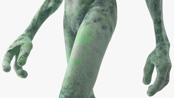 3D green alien walking pose model - TurboSquid 1628927