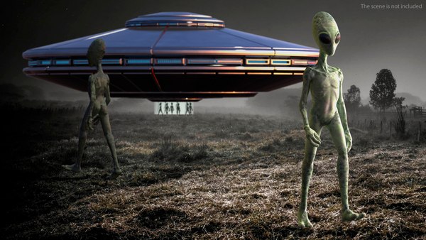 3D green alien walking pose model - TurboSquid 1628927