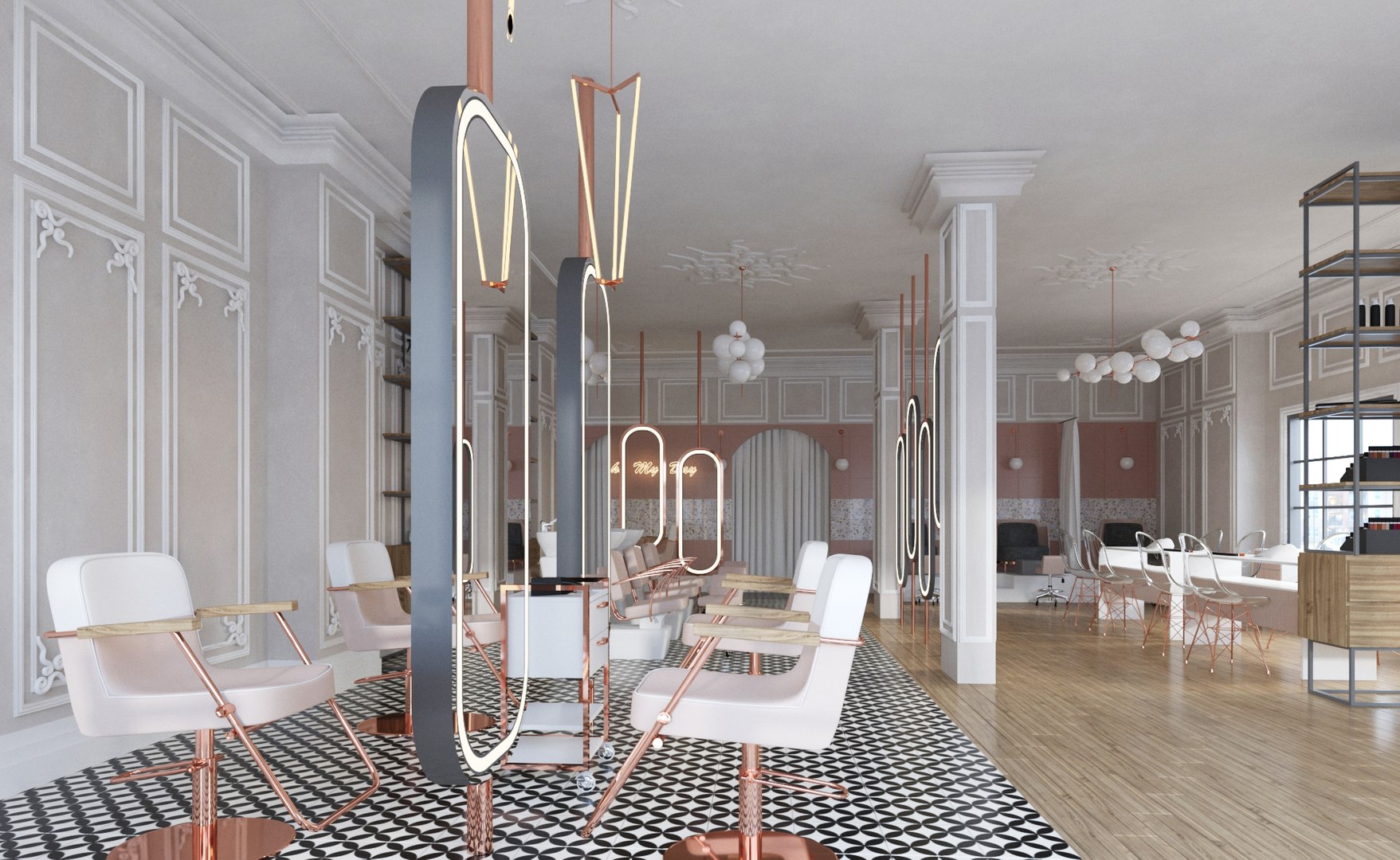 Hairdresser And Nail Salon Interior 3D Model - TurboSquid 1893887