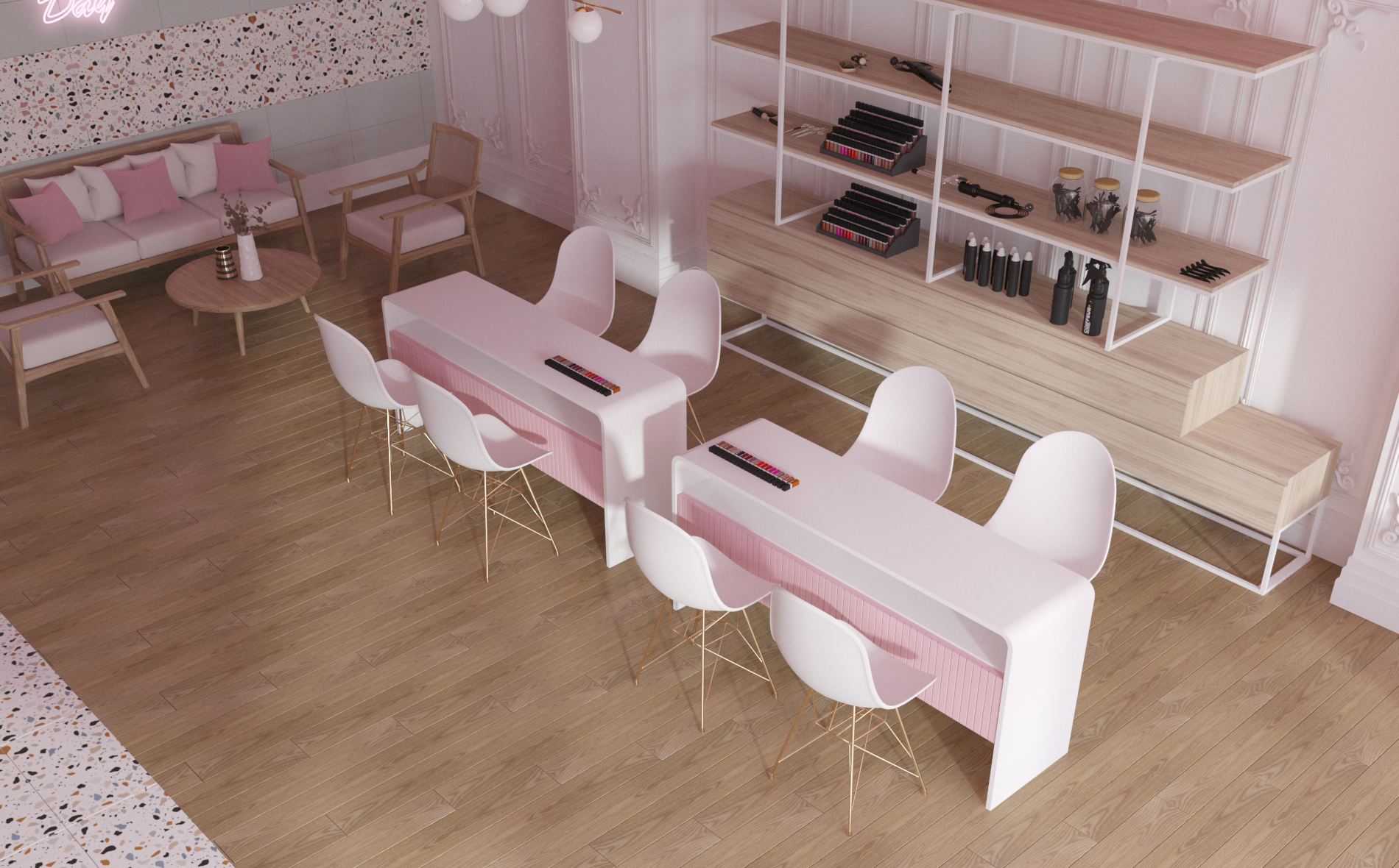 Hairdresser and Nail Salon Interior 3D model - TurboSquid 1893887