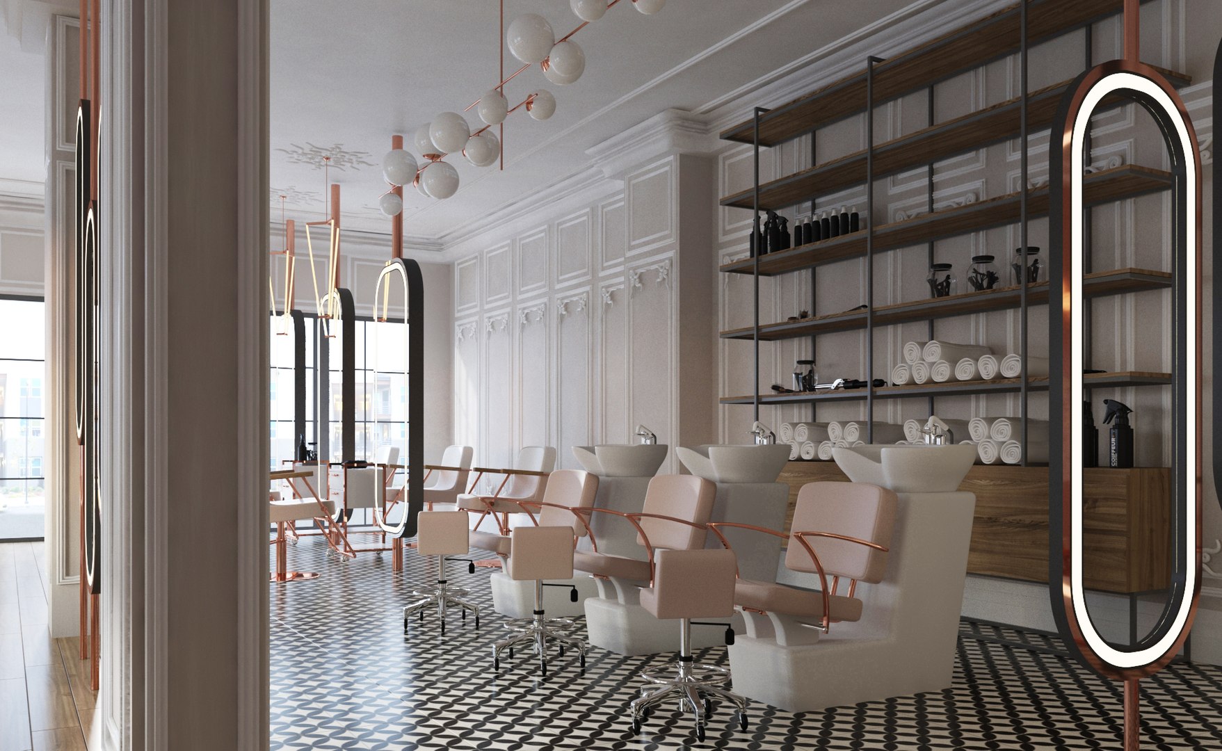 Hairdresser And Nail Salon Interior 3D Model - TurboSquid 1893887
