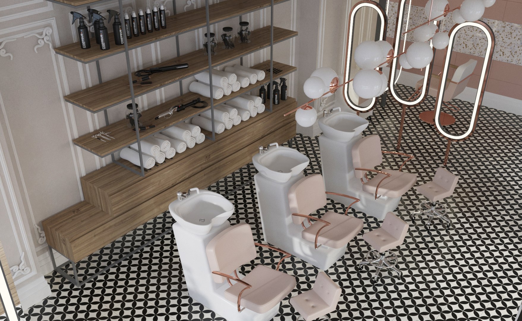 Hairdresser And Nail Salon Interior 3D Model - TurboSquid 1893887