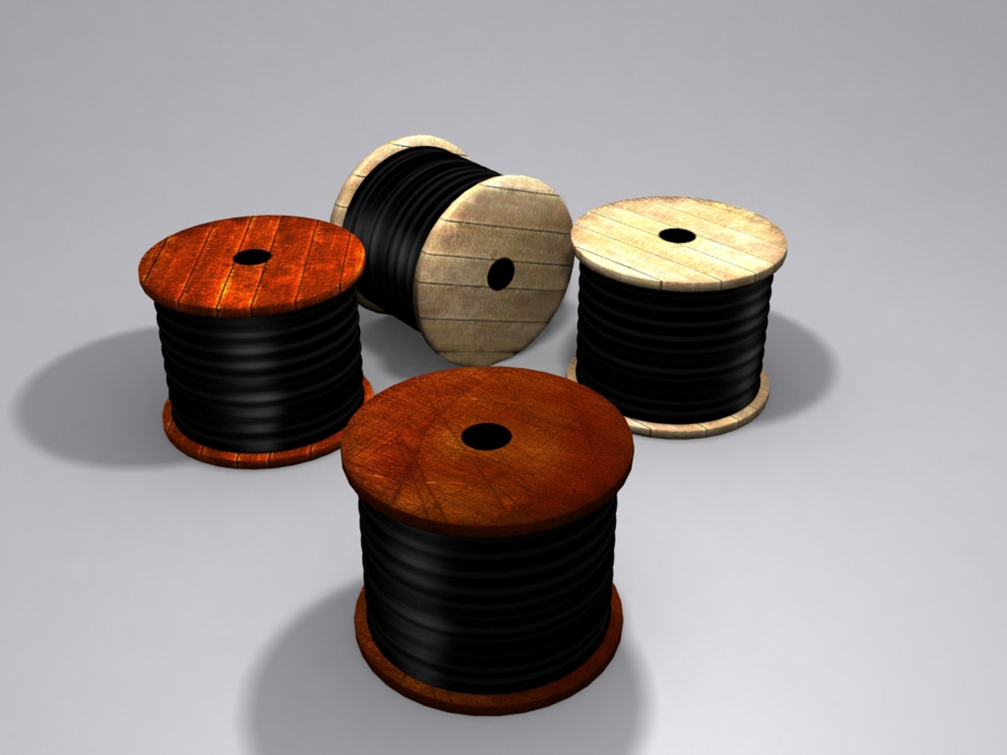 3d Wire Cable Spools Model