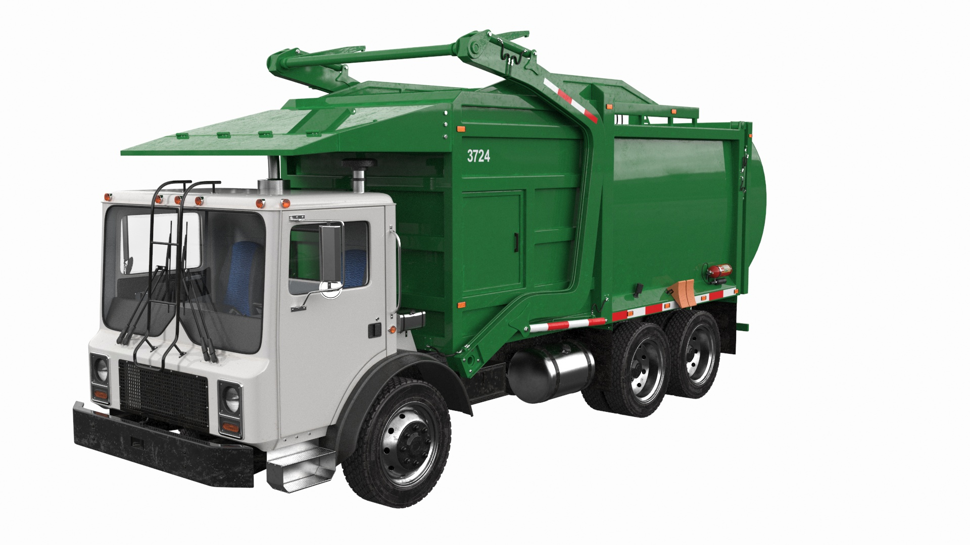 Refuse Truck With Front Loader Rigged 3D - TurboSquid 2500685