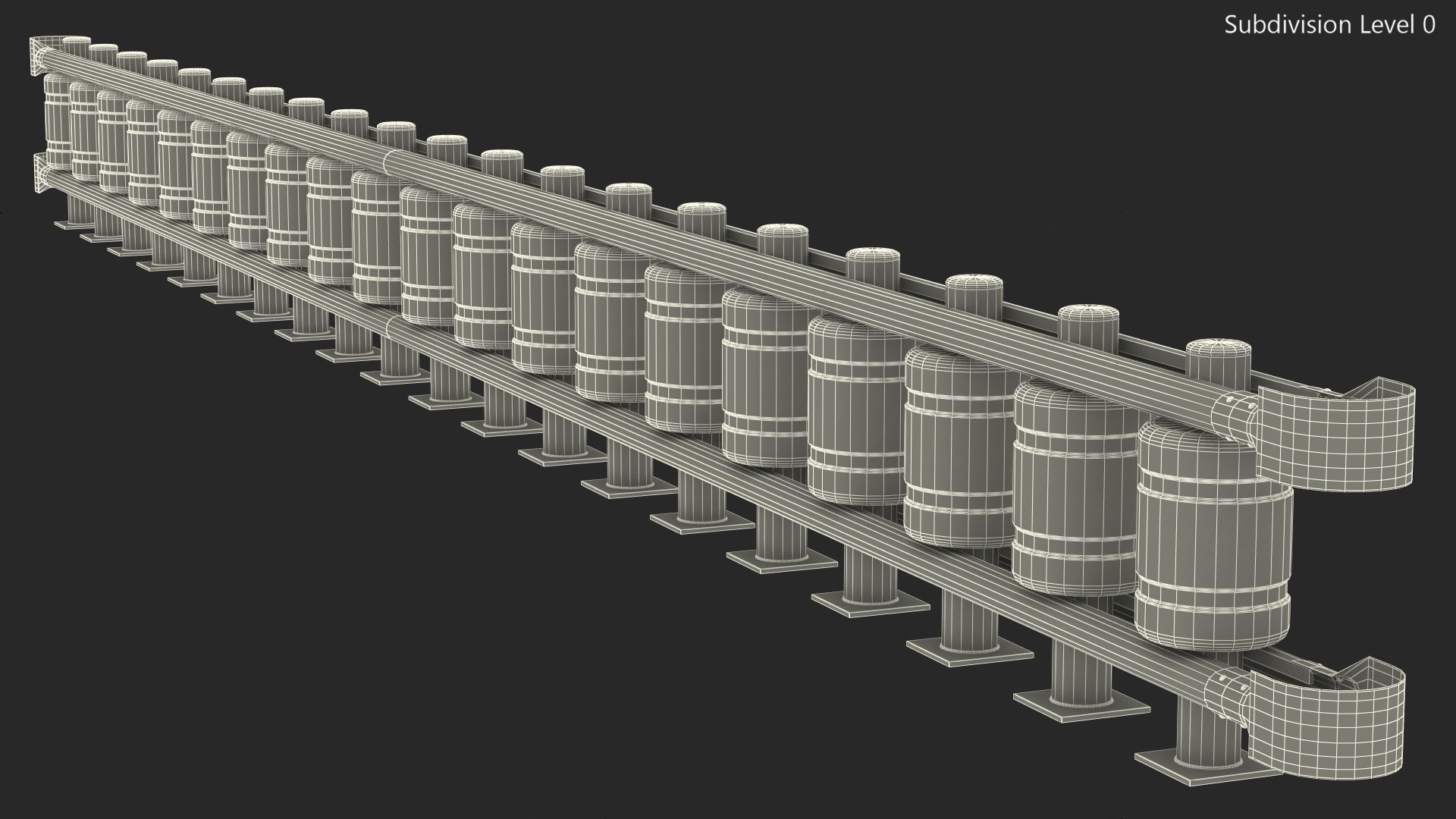 Safety roller barrier 3D - TurboSquid 1521005