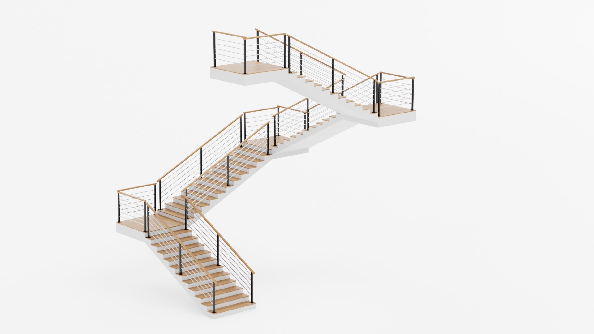 Square Staircase 3D Model - TurboSquid 2289192