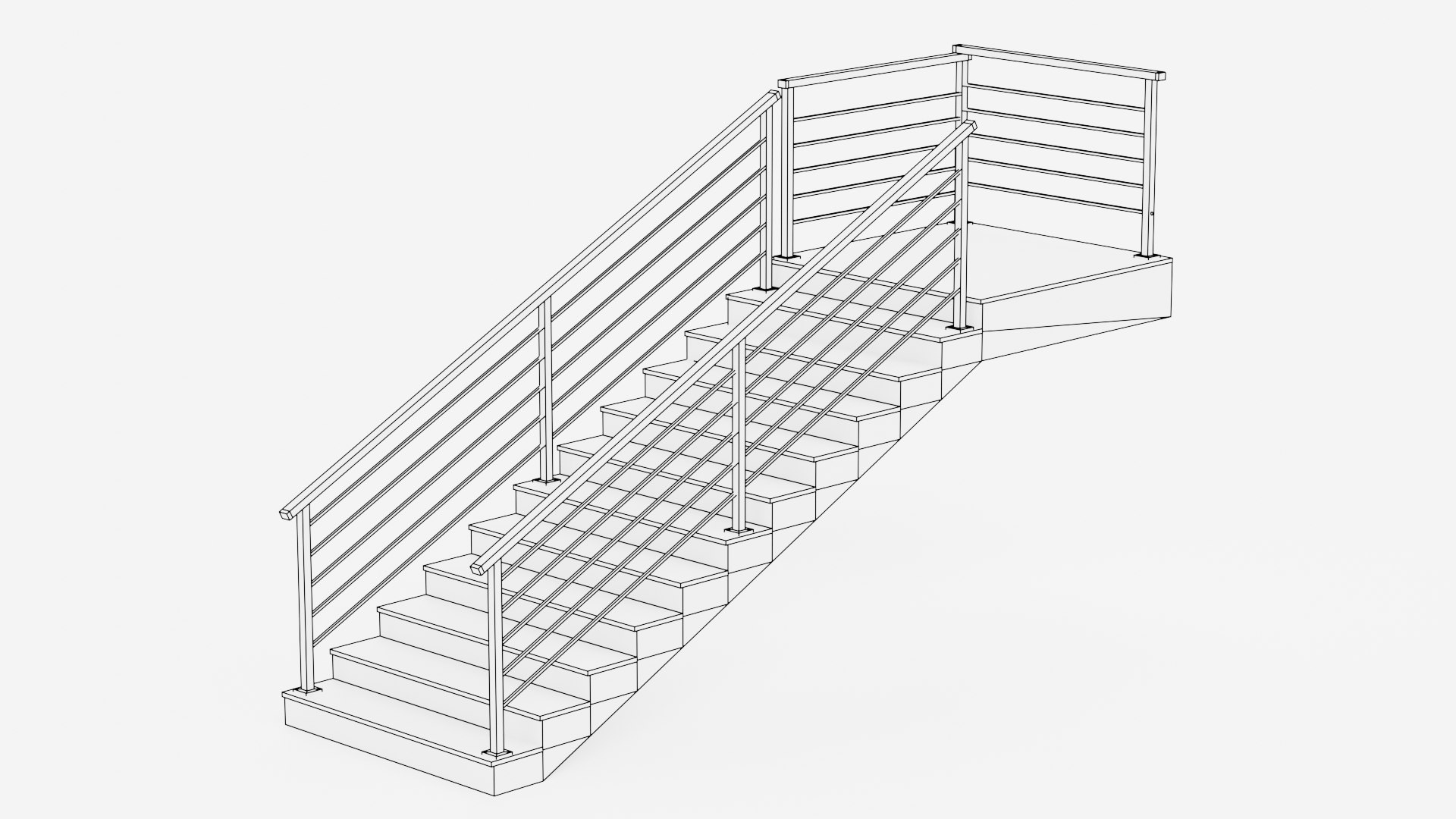 Square Staircase 3D Model - TurboSquid 2289192