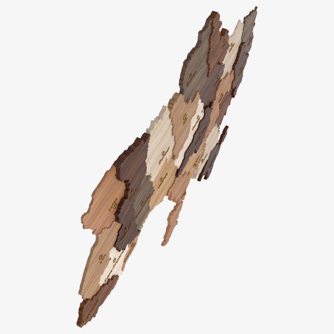 Wooden Map Of Ukraine Model - TurboSquid 2060168