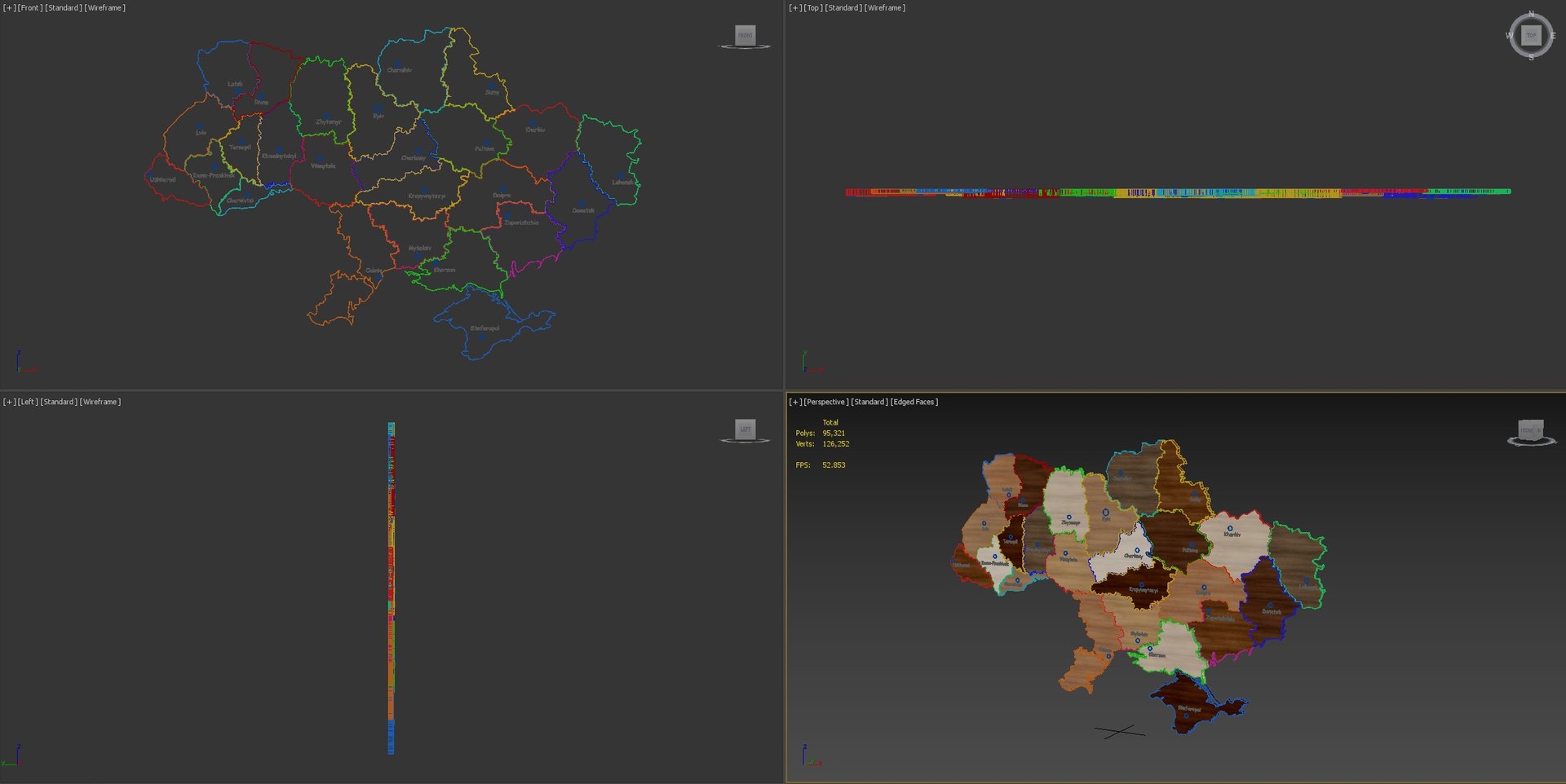 Wooden Map Of Ukraine Model - TurboSquid 2060168