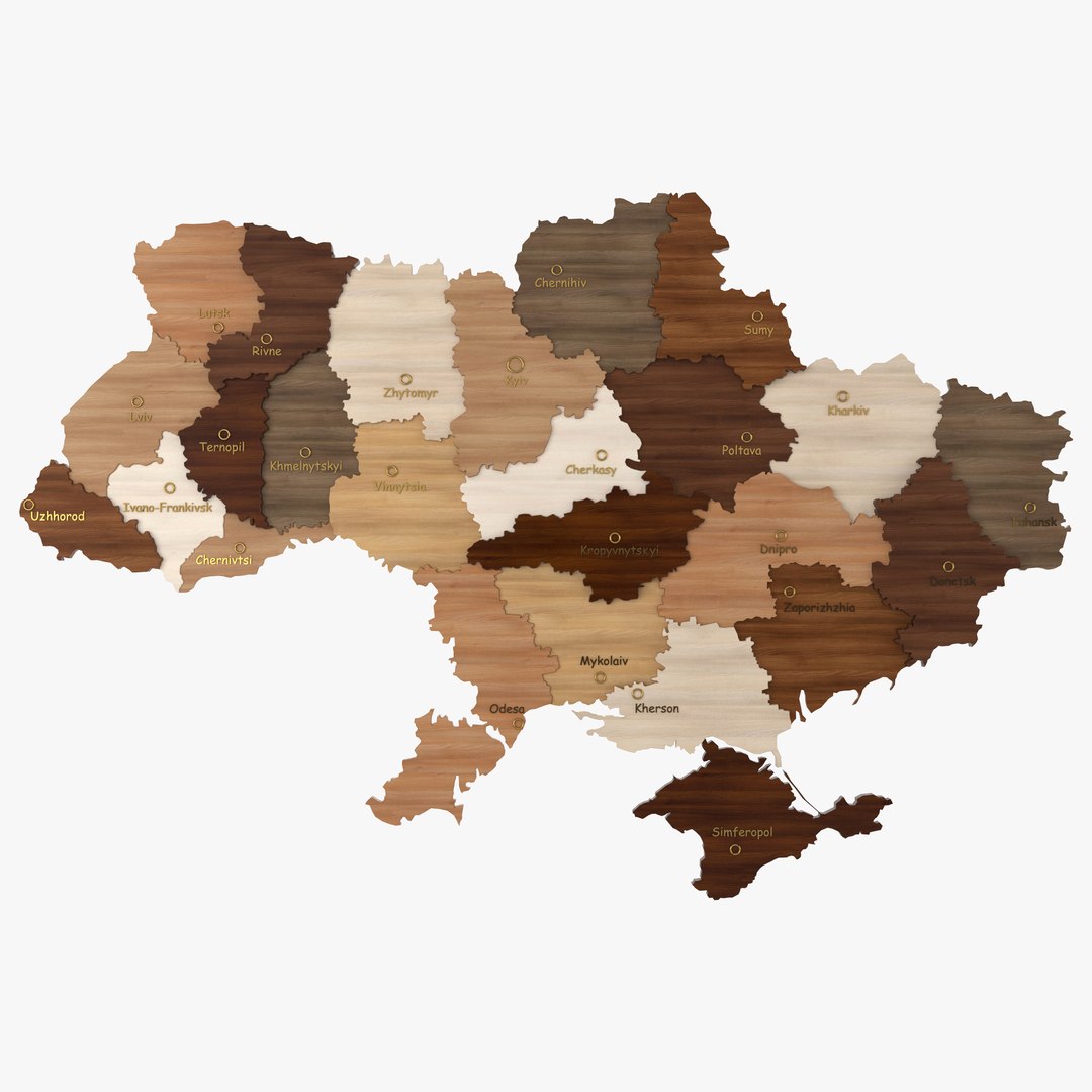 Wooden Map Of Ukraine Model - TurboSquid 2060168