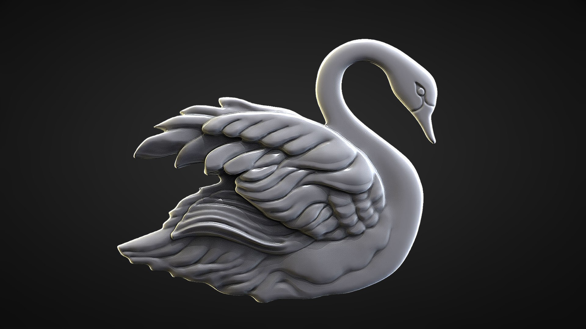 Swan Relief Cnc 3d Max