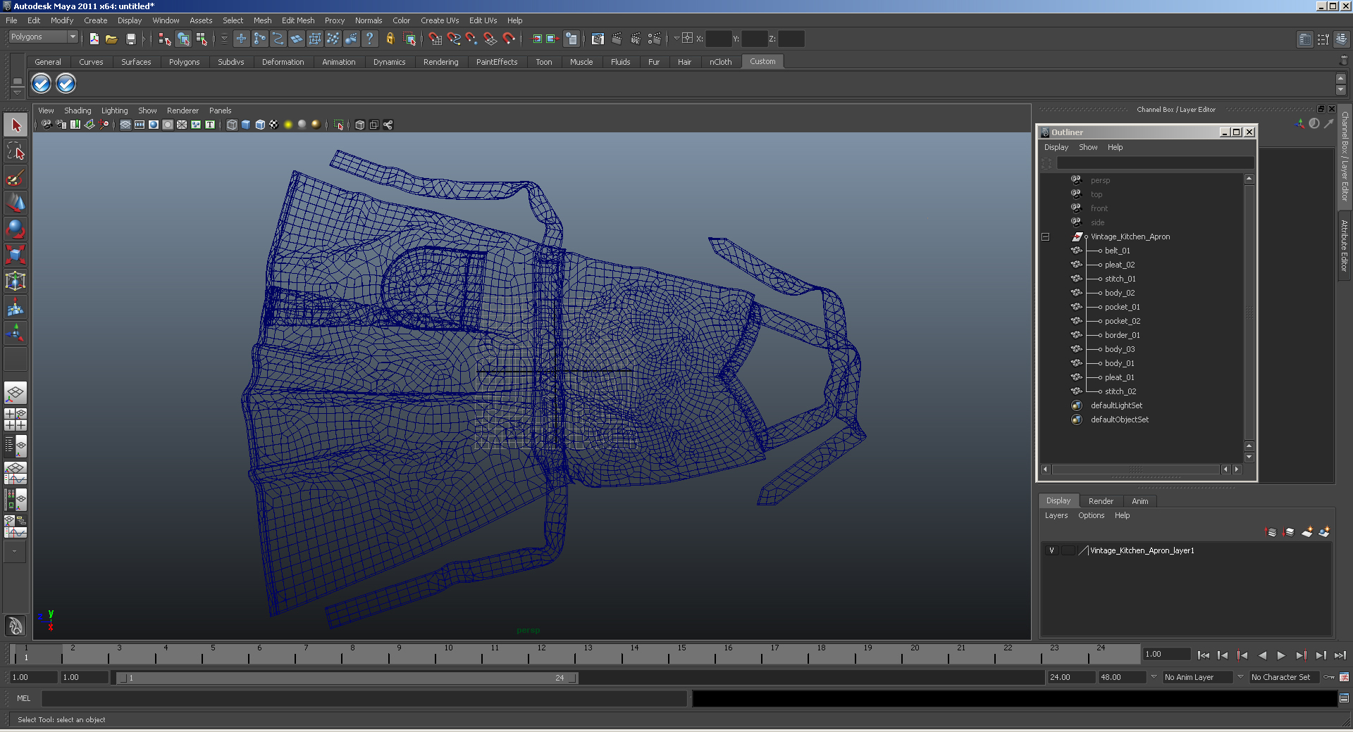 Vintage kitchen apron 3D model - TurboSquid 1305554