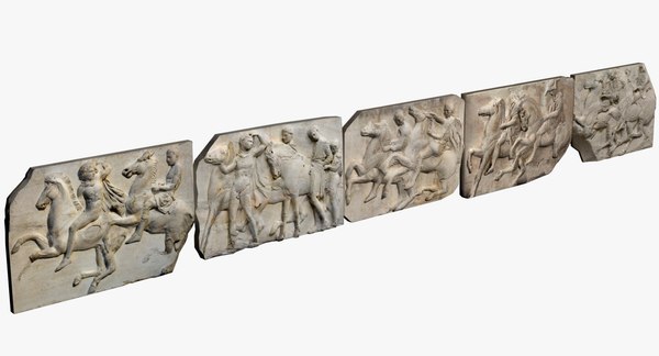 3d obj metope marble parthenon
