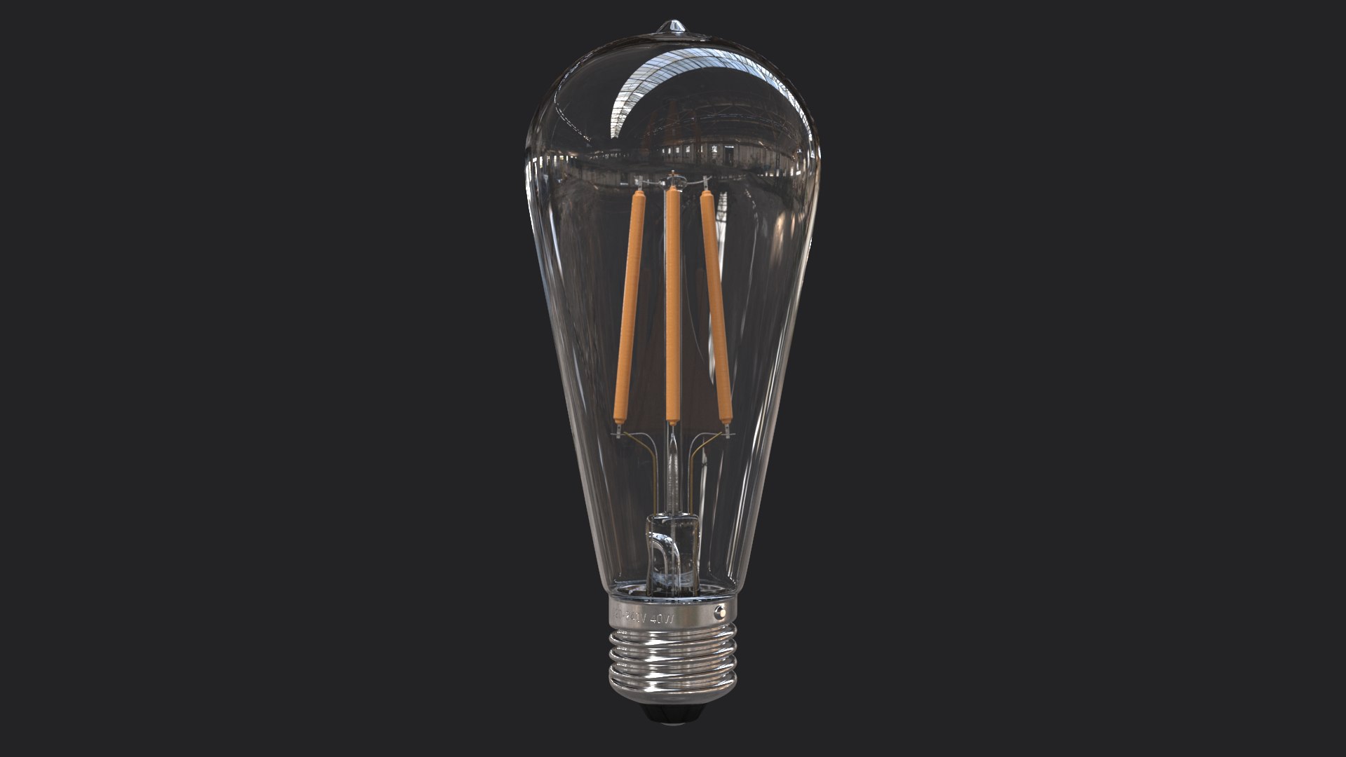 3D Light Bulb ST64 LED Model - TurboSquid 1868926