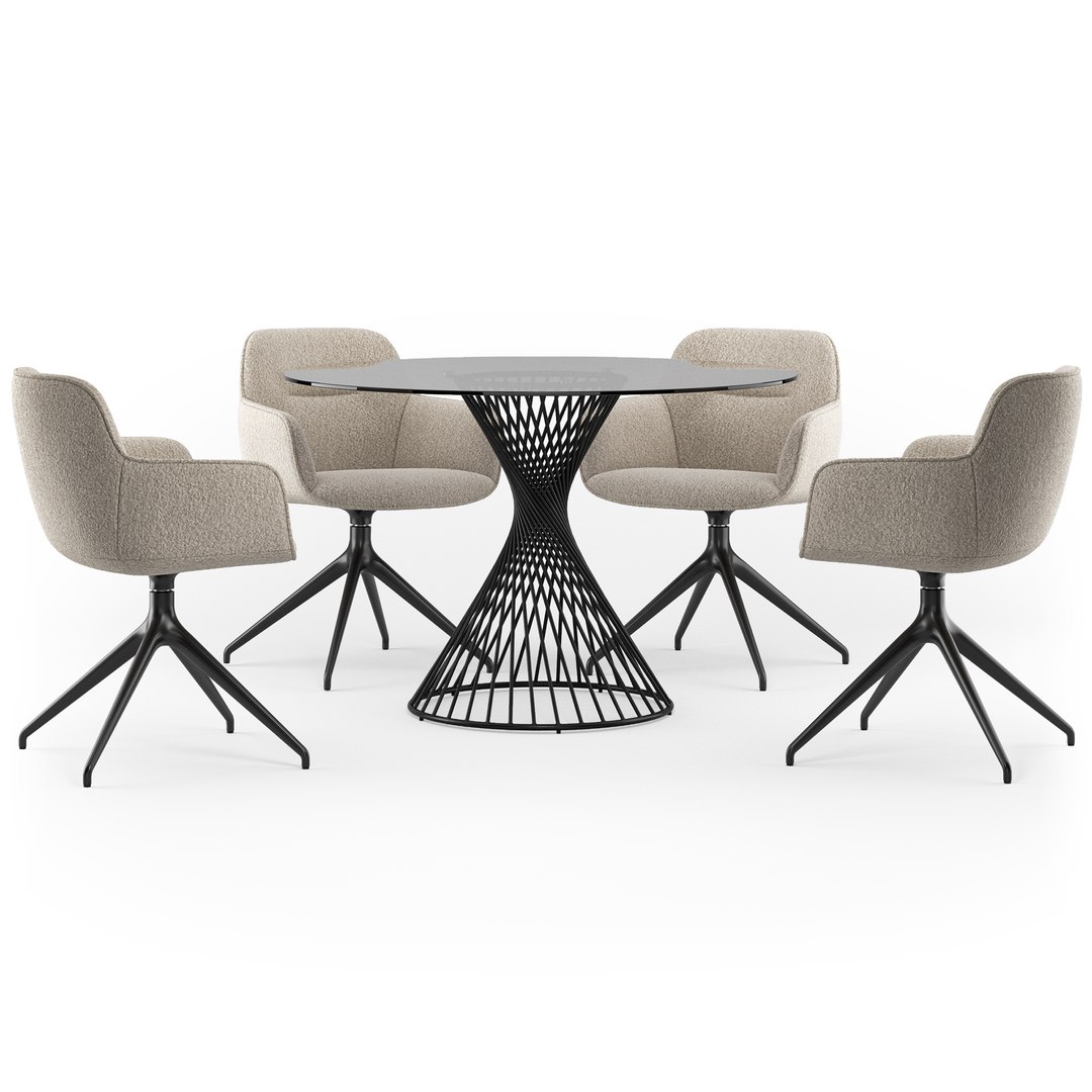 Calligaris Vortex Table Cocoon Armchair Set01 Model - TurboSquid 1978875