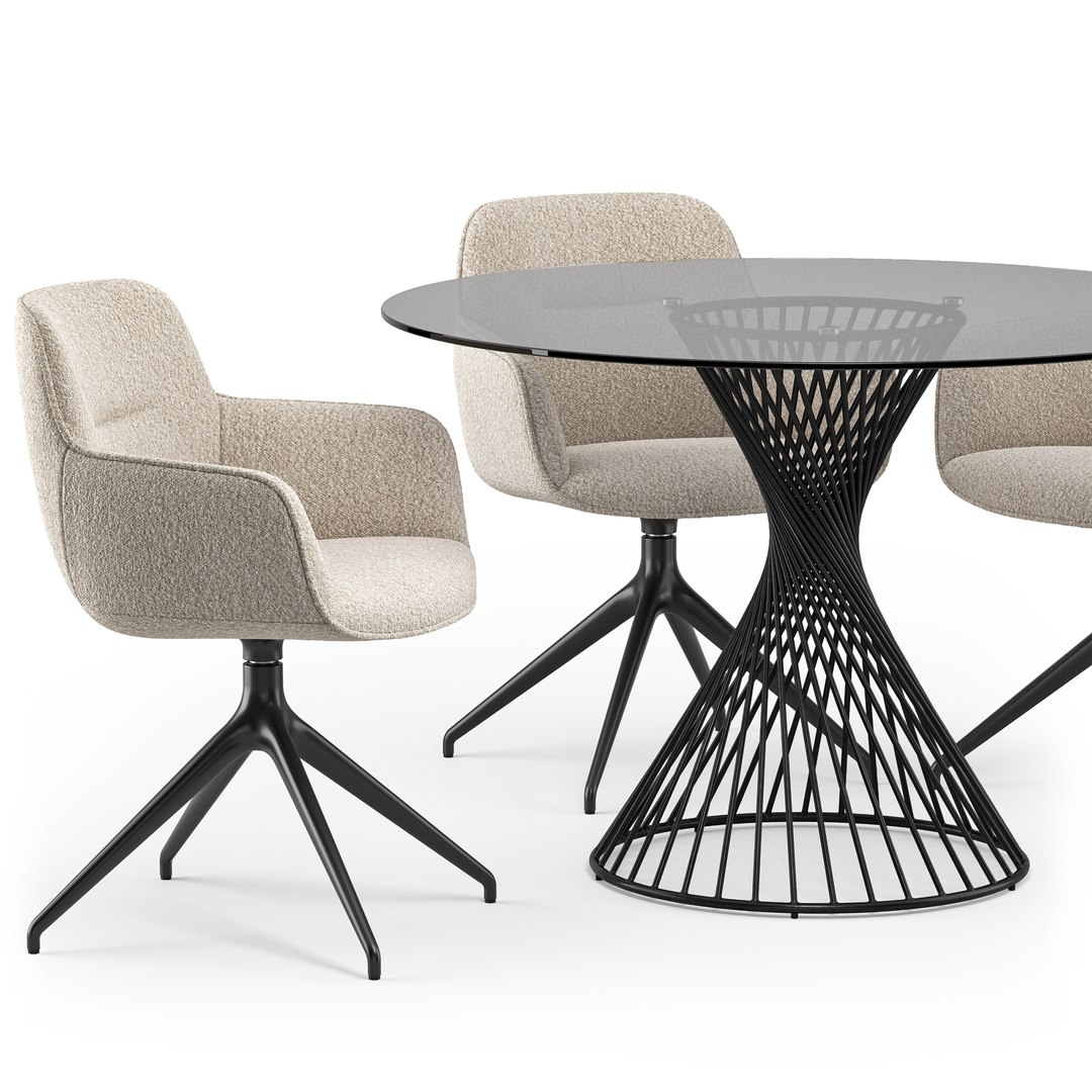 Calligaris Vortex Table Cocoon Armchair Set01 Model - TurboSquid 1978875