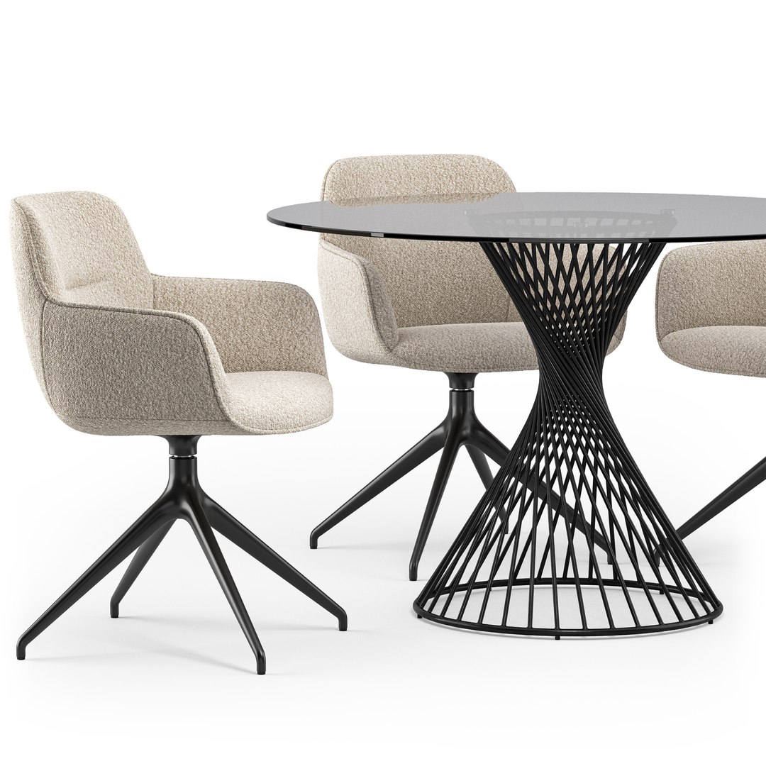 Calligaris Vortex Table Cocoon Armchair Set01 Model - TurboSquid 1978875