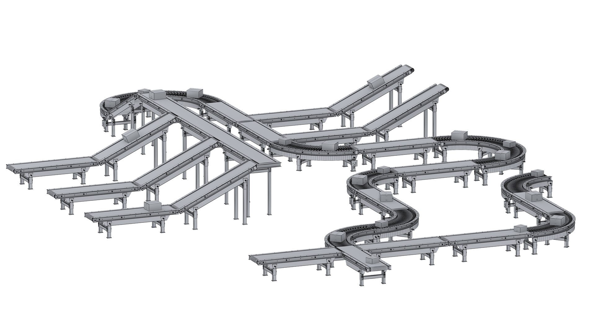Conveyor System 3D Model - TurboSquid 2249462