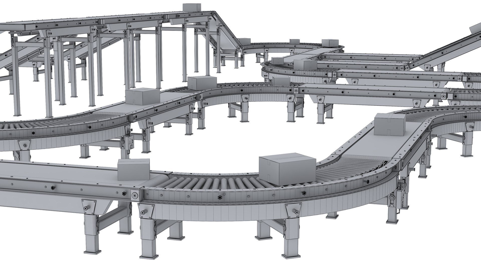 Conveyor System 3D Model - TurboSquid 2249462
