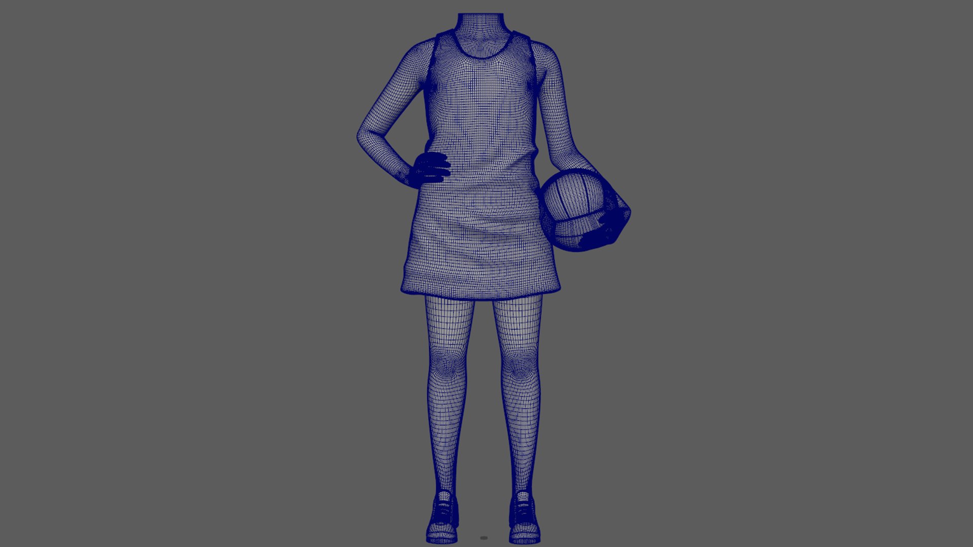 3D Model Netball Girl Ready Print - TurboSquid 1709418