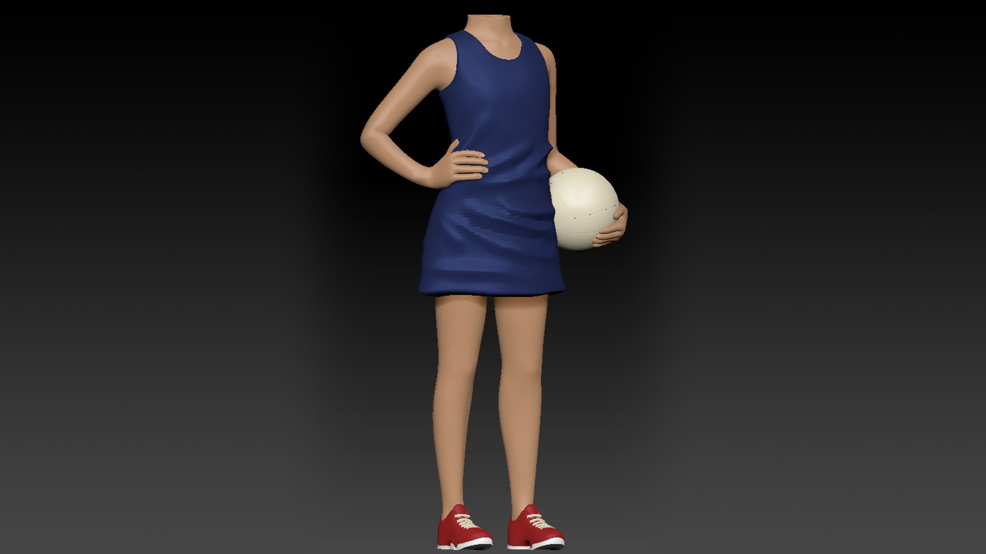 3D Model Netball Girl Ready Print - TurboSquid 1709418