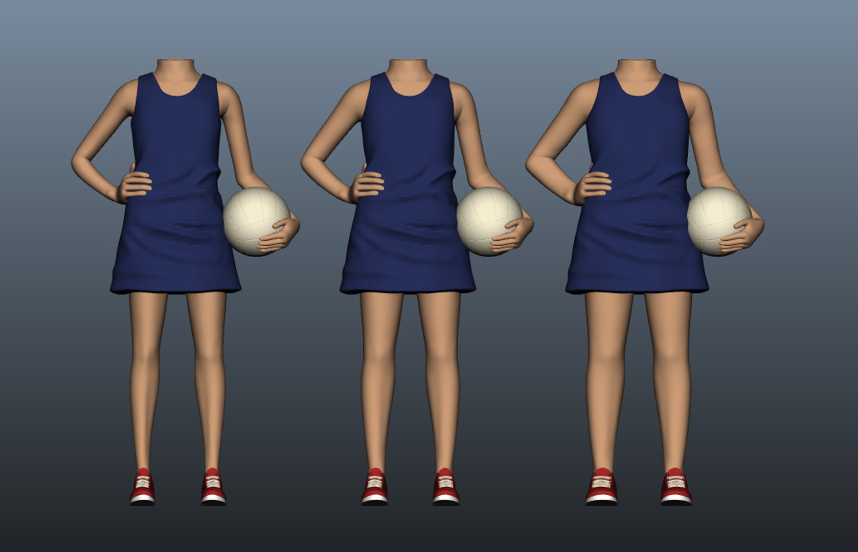 3D Model Netball Girl Ready Print - TurboSquid 1709418