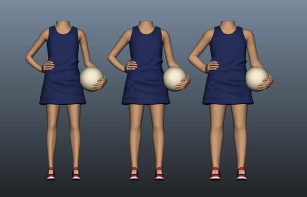 3D модель 3D модель Волейболистка с двумя разными типами телосложения ...