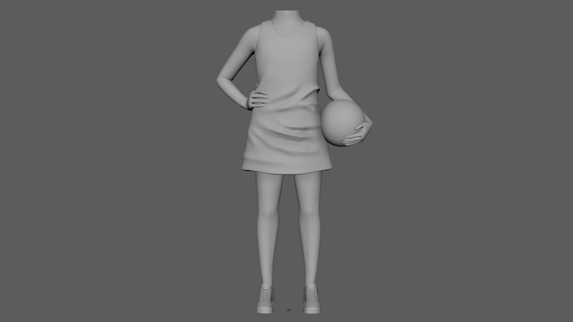 3D Model Netball Girl Ready Print - TurboSquid 1709418