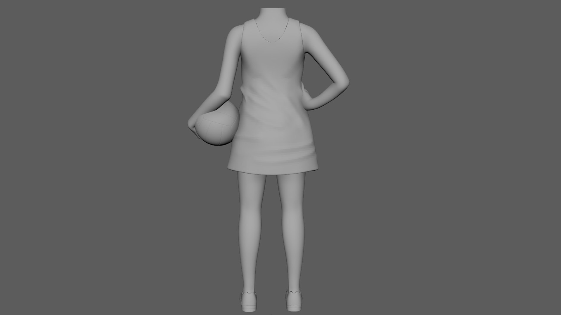 3D Model Netball Girl Ready Print - TurboSquid 1709418