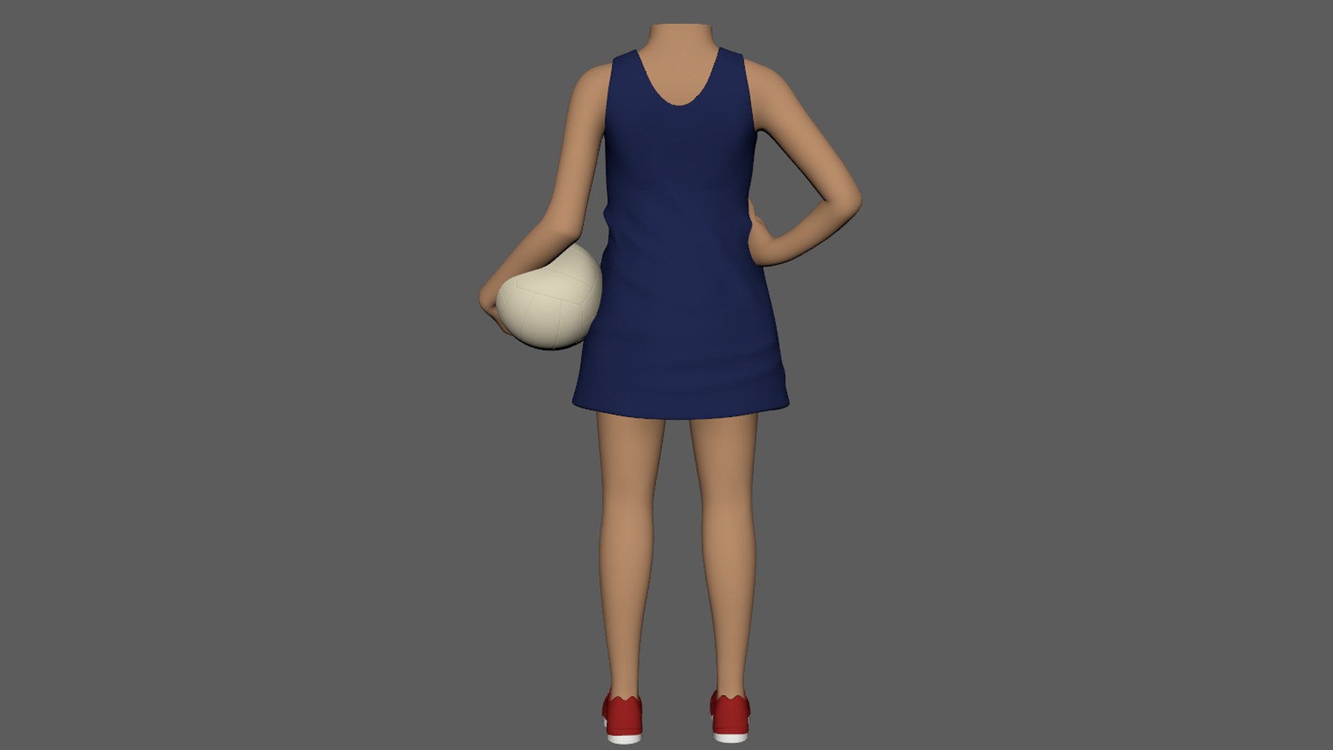 3D Model Netball Girl Ready Print - TurboSquid 1709418