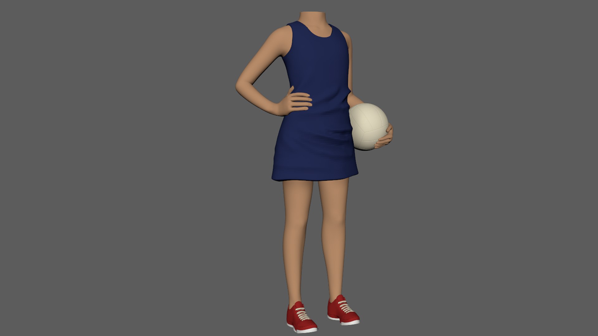 3D Model Netball Girl Ready Print - TurboSquid 1709418