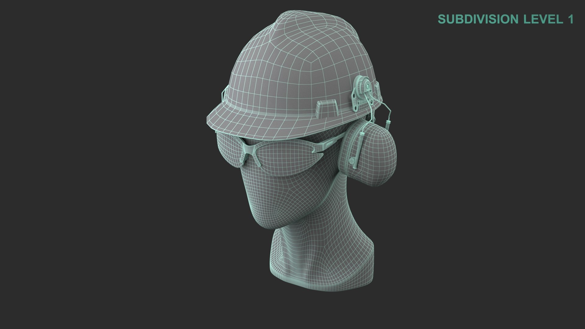 3D Model Hard Hat With Glasses On Mannequin - TurboSquid 2166848
