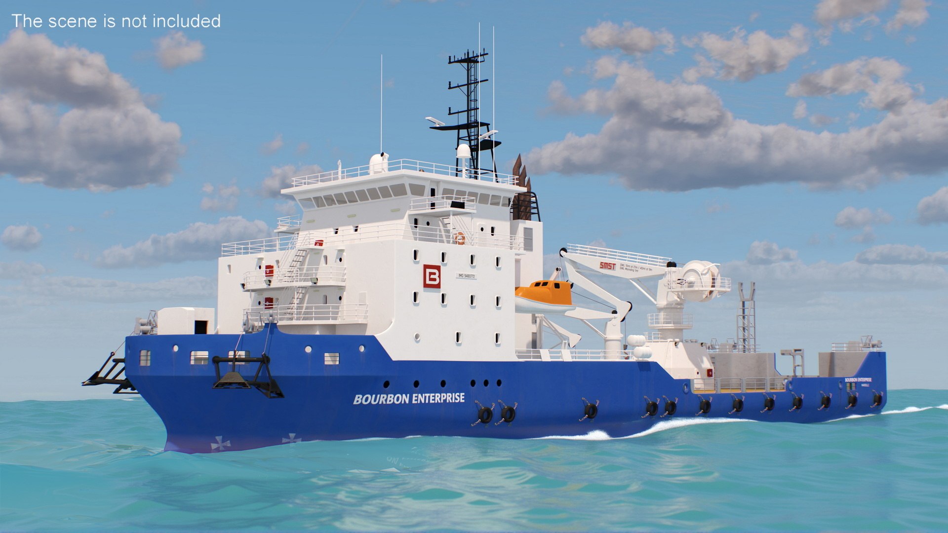 Construction Vessel And Offshore Underwater Pile Driver 3D Model ...