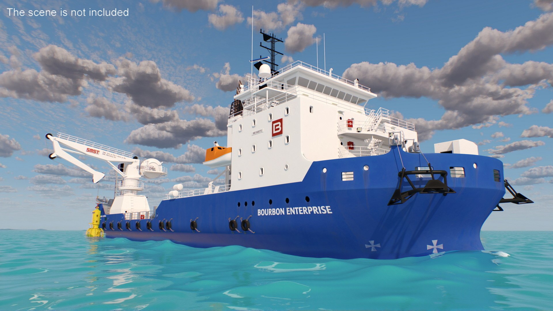 Construction Vessel And Offshore Underwater Pile Driver 3D Model ...